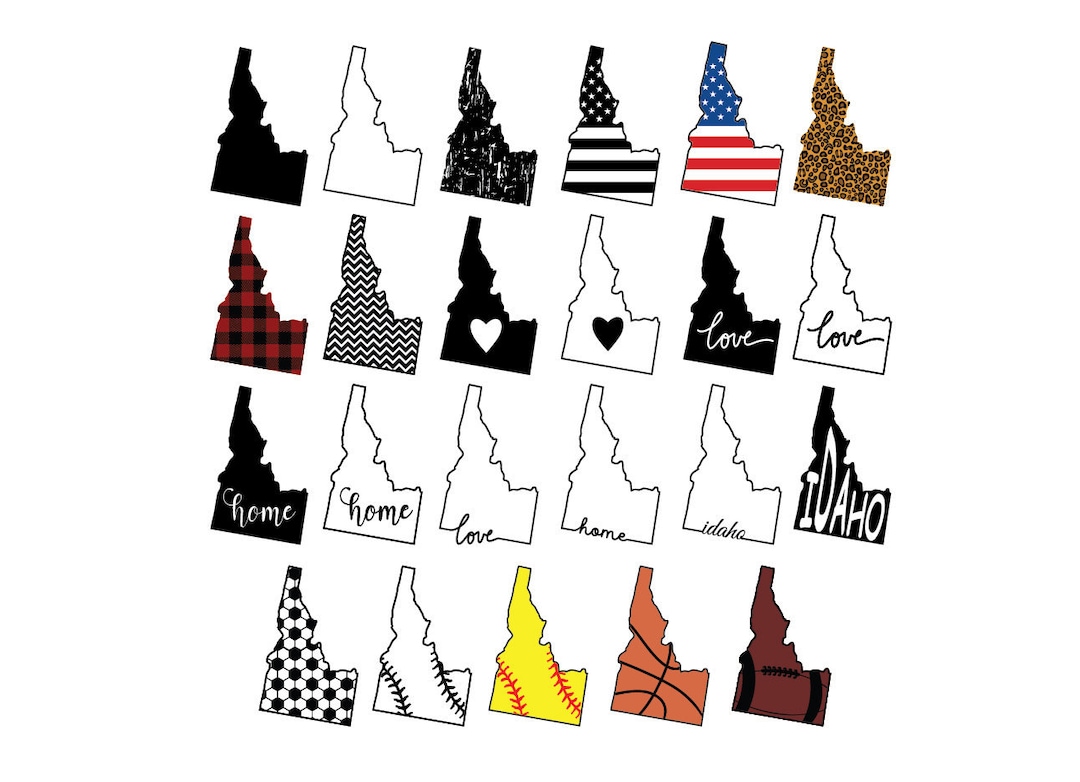 IDAHO STATE SVG Bundle, Idaho State Clipart, Idaho State Silhouette Cut ...