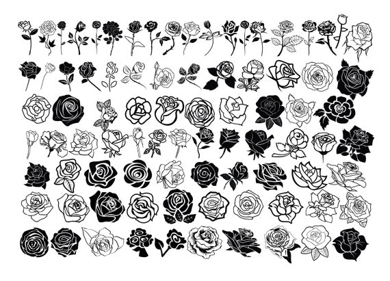 ROSE SVG Bundle ROSES Svg Bundle Rose Clipart Bundle Rose | Etsy