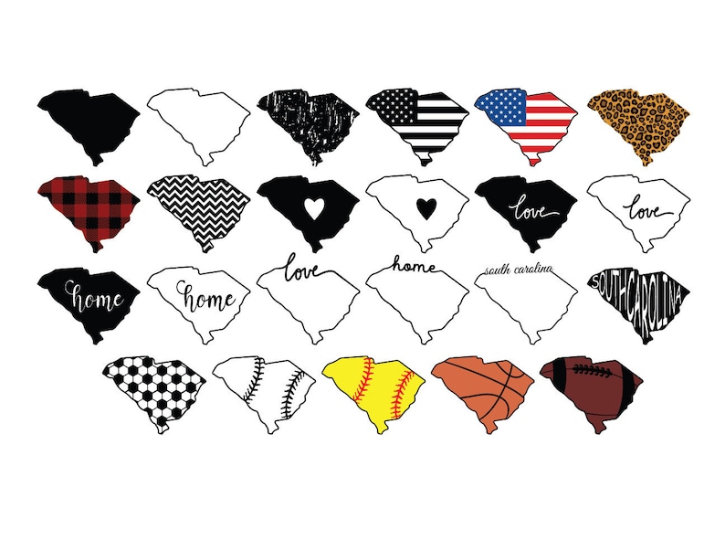 SOUTH CAROLINA State SVG South Carolina State Clipart South - Etsy