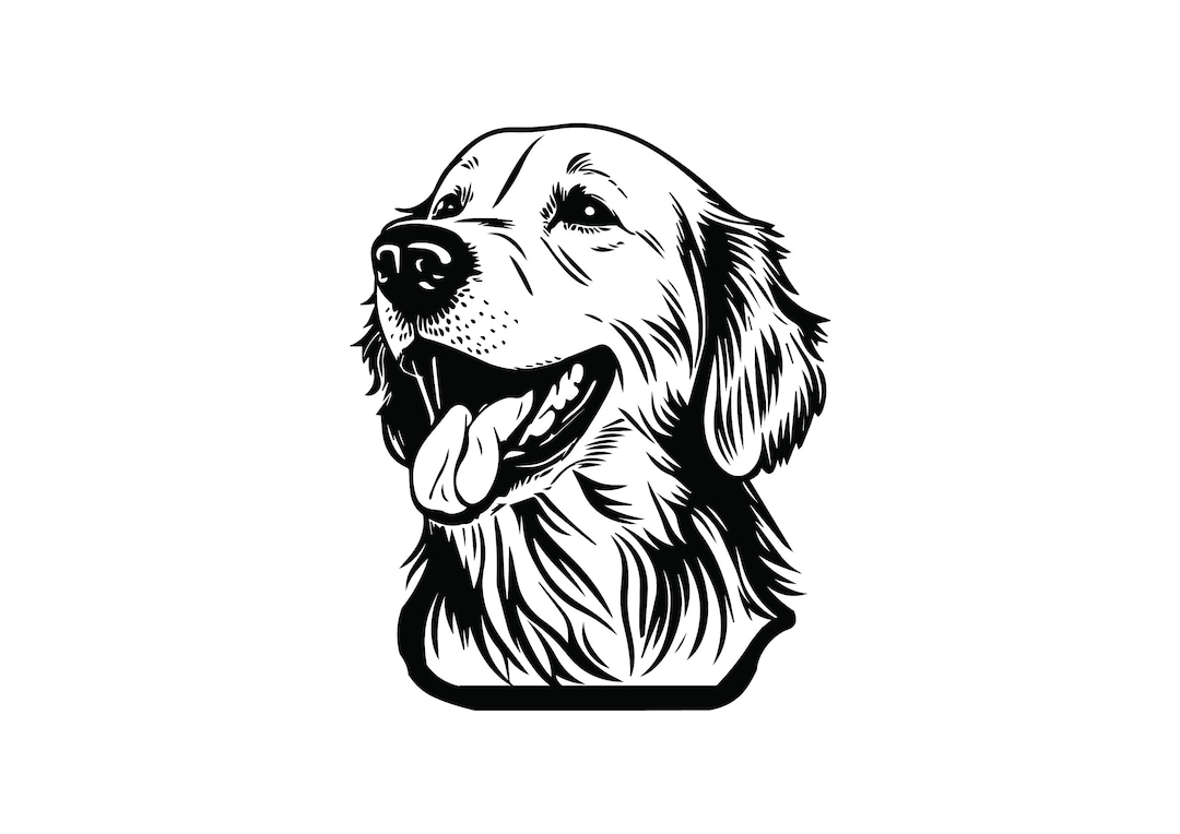 GOLDEN RETRIEVER HEAD Svg, Golden Retriever Head Clipart, Golden ...