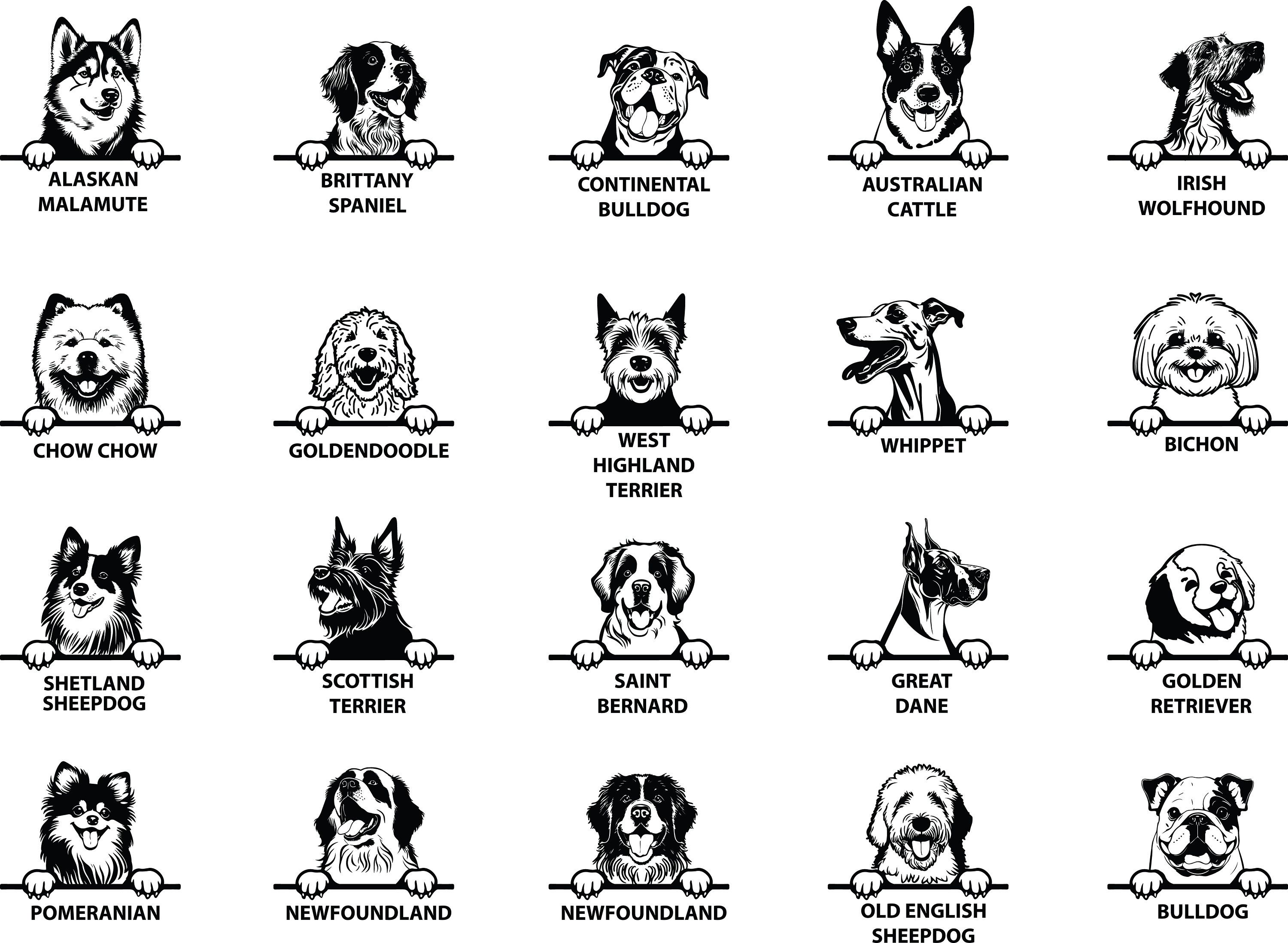 PEEKING DOG SVG Peeking Dog Clipart Peeking Dog Svg Archivos - Etsy México