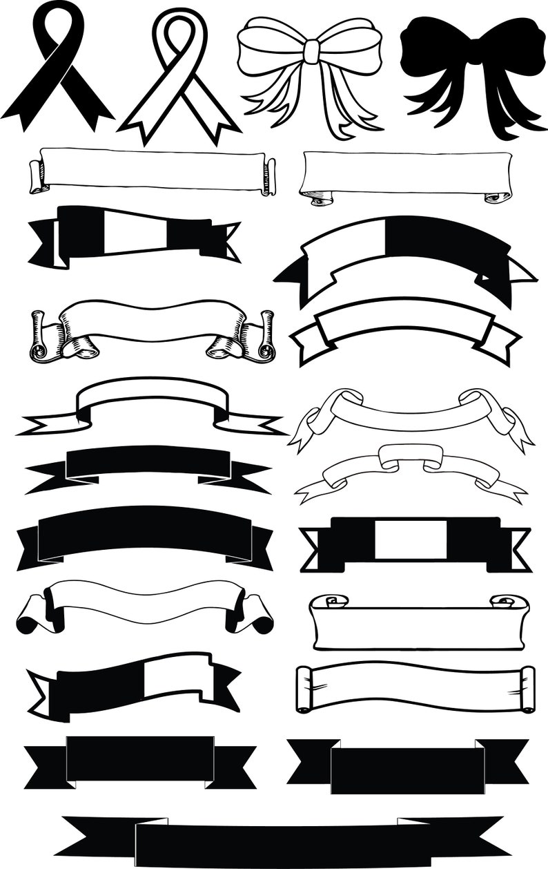 Ribbon Ribbon SVG SVG Files Ribbon SVG Files Cricut | Etsy
