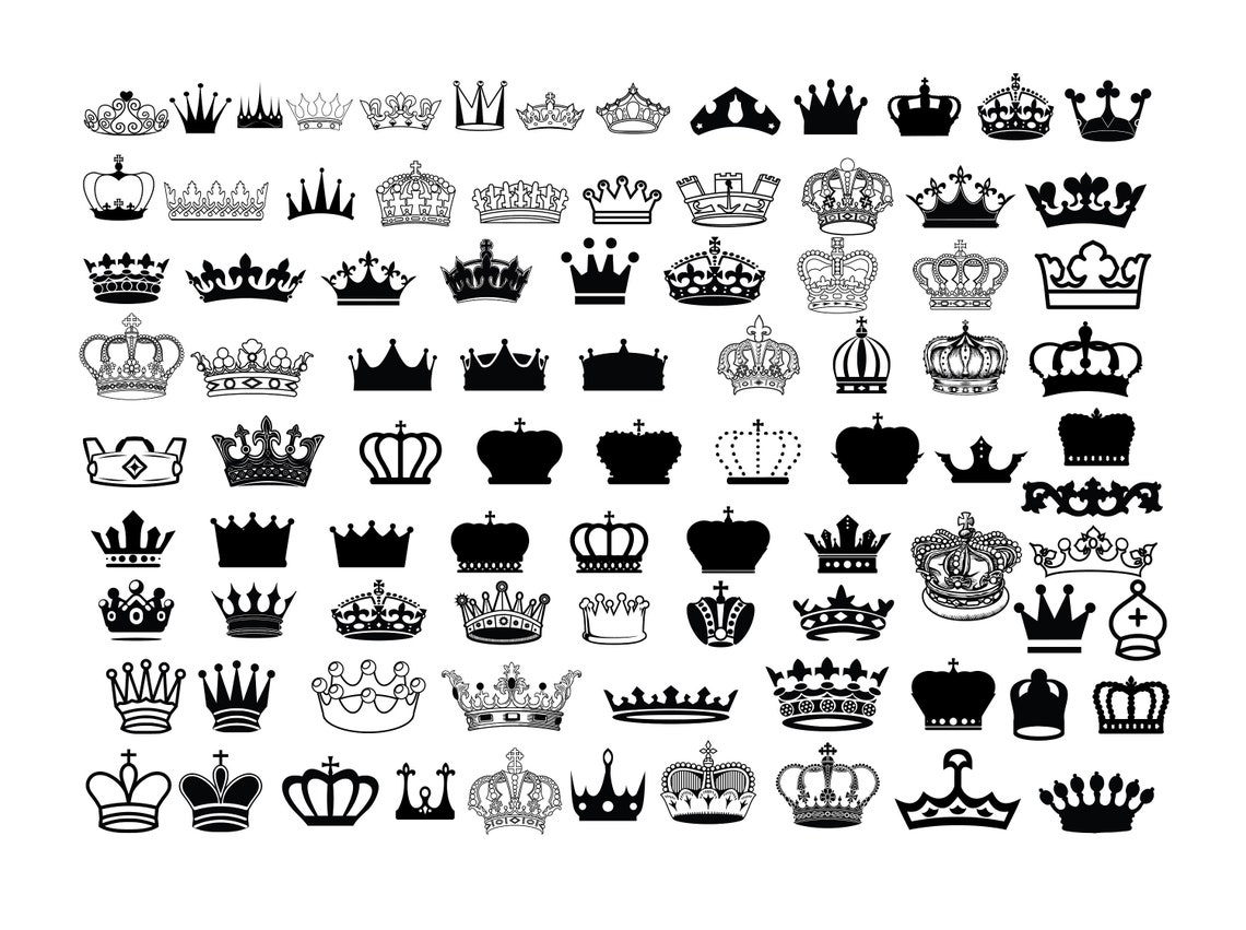 CROWN SVG BUNDLE Crown Svg Cutting File Queen Crown Svg - Etsy