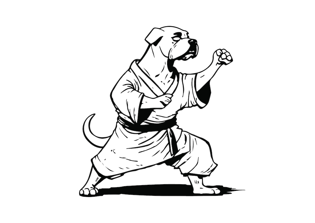 KARATE DOG SVG, Karate Dog Clipart, Taekwondo Dog Svg Files for Cricut ...