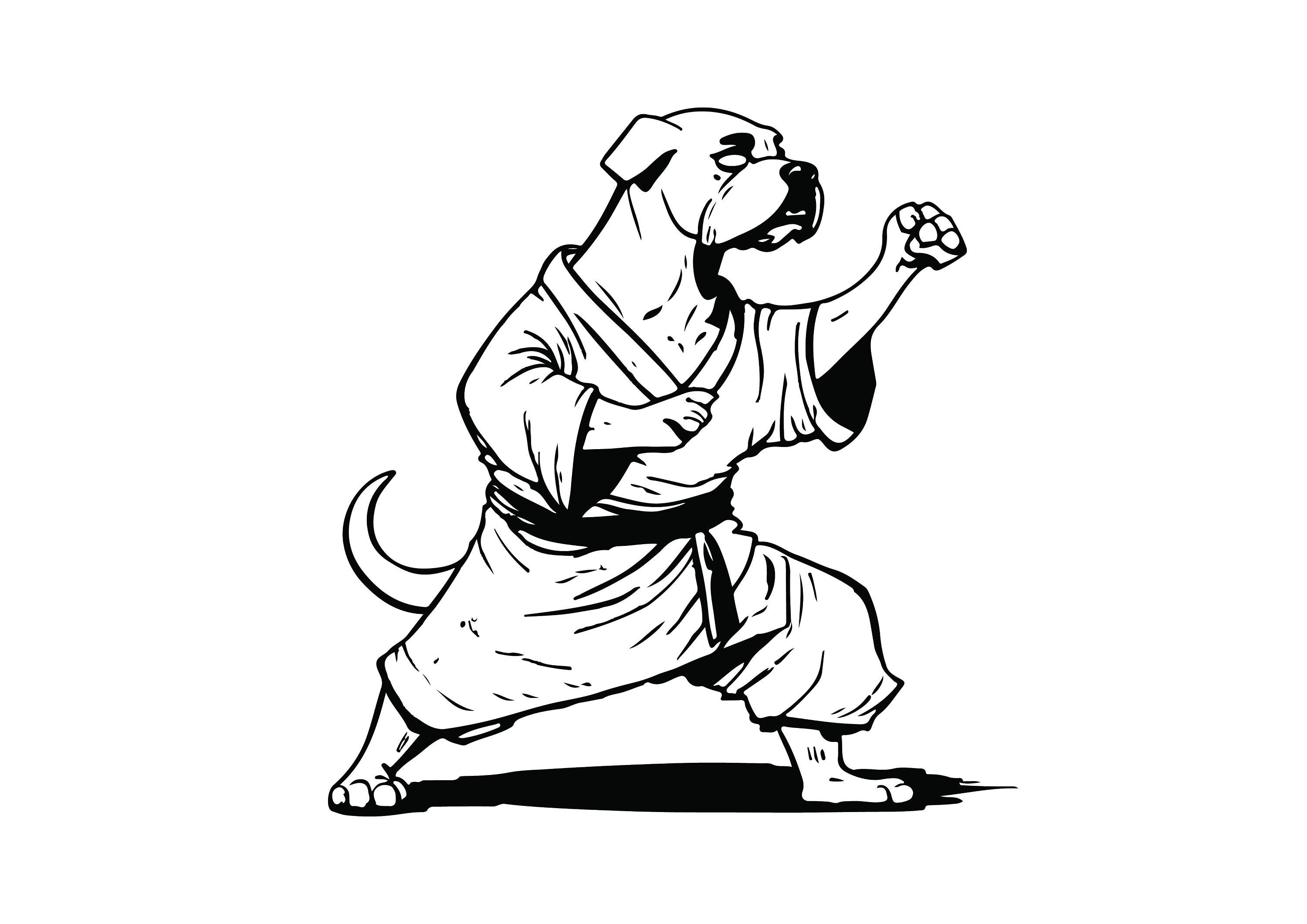 KARATE DOG SVG, Karate Dog Clipart, Taekwondo Dog Svg Files for Cricut ...