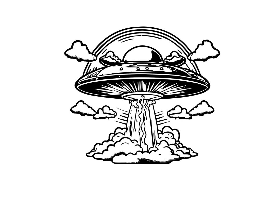 UFO SVG, UFO Svg Cut Files for Cricut, Ufo Clipart, Ufo Outline Svg ...