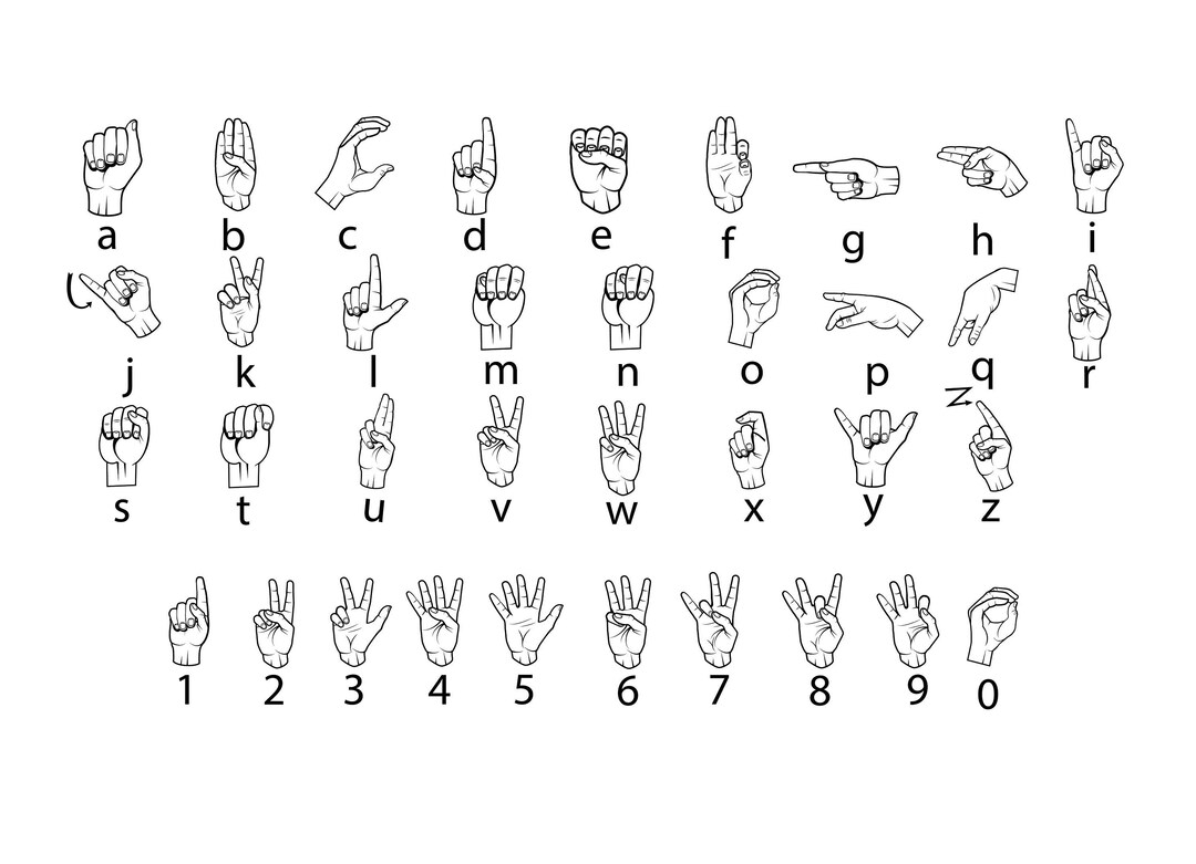 AMERICAN SIGN LANGUAGE Svg, American Sign Language Font, American Sign ...