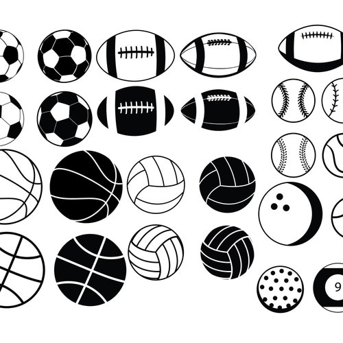 SPORTS BALLS SVG Sports Ball Clipart Baseball Ball - Etsy