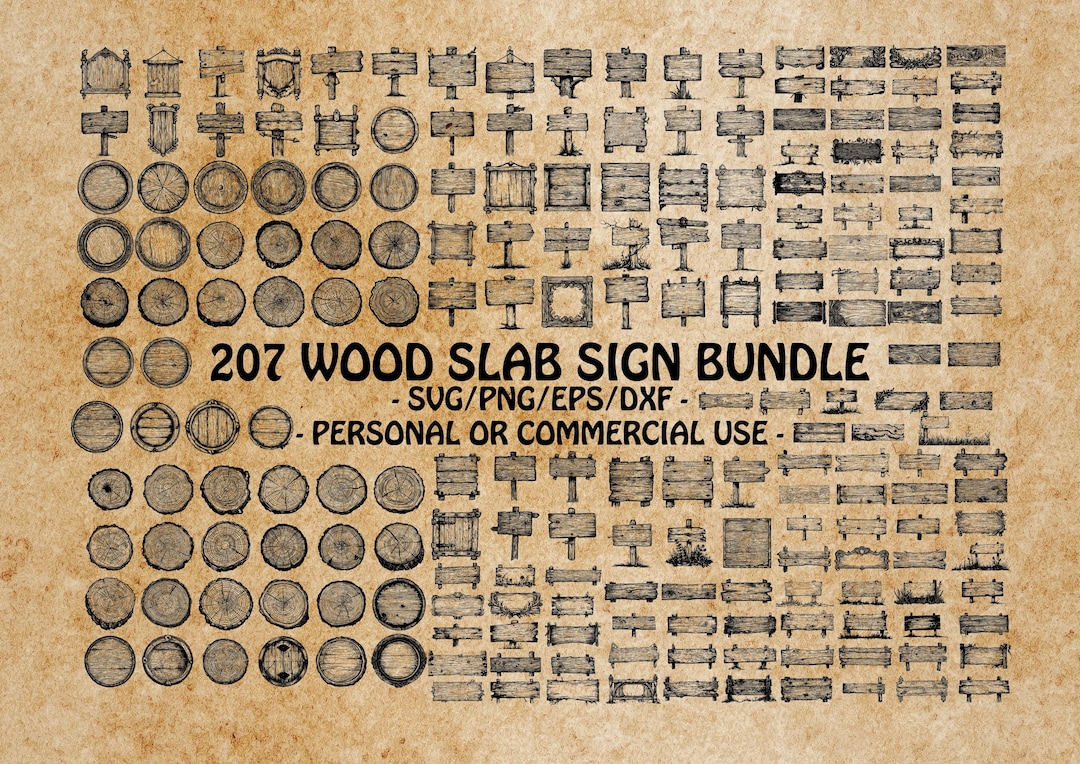 WOOD SIGN SVG, Rustic Slab Clipart, Farmhouse Sign Design Svg Files for ...