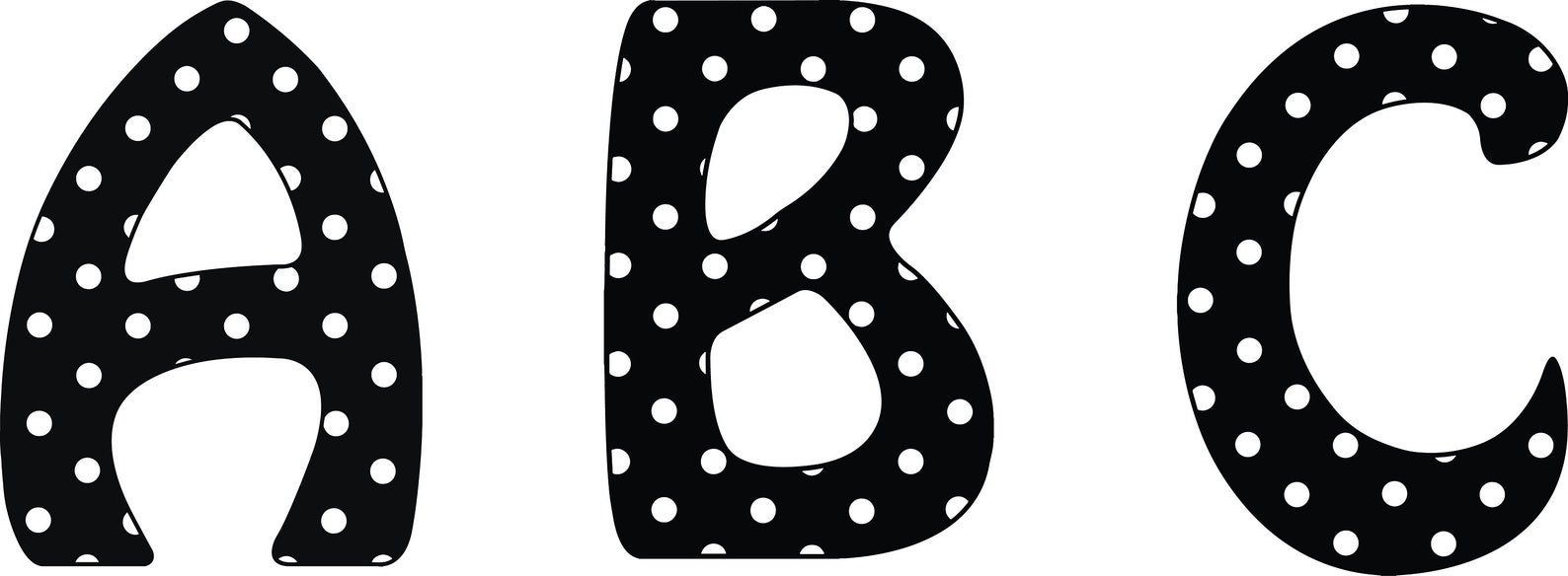 POLKA DOT ALPHABET Svg Files Polka Dot Alphabet Clipart 3 | Etsy