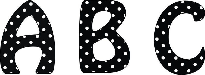 POLKA DOT ALPHABET Svg Files Polka Dot Alphabet Clipart 3 | Etsy