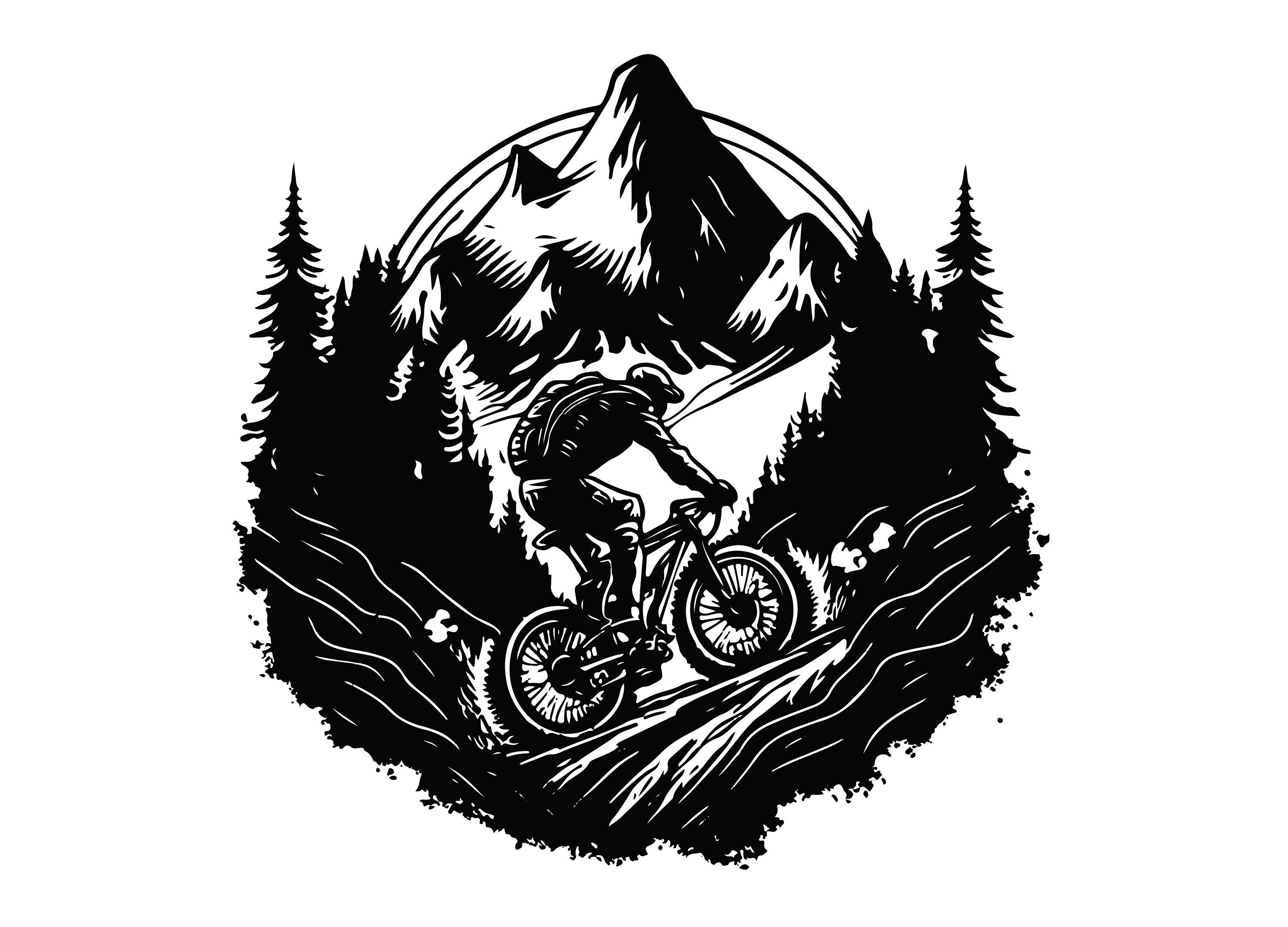 MOUNTAIN BIKE SVG, Mountain Bike on trail Clipart, Mountain Bike Svg ...
