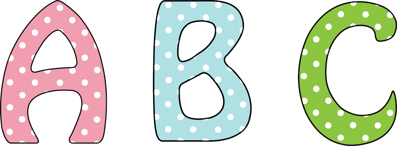 POLKA DOT ALPHABET Svg Files, Polka Dot Alphabet Clipart, 3 Polka Dot ...