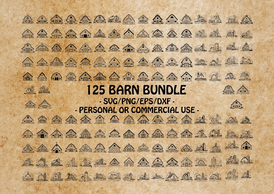 BARN SVG, Rustic BARN Clipart, Vintage Farmhouse Design Svg Files for ...