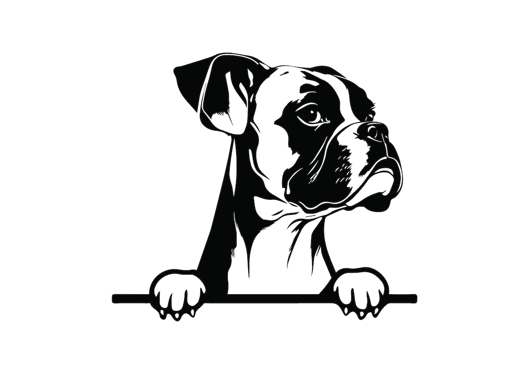 PEEKING BOXER SVG, Peeking Boxer Clipart, Peeking Boxer Dog Svg Files ...