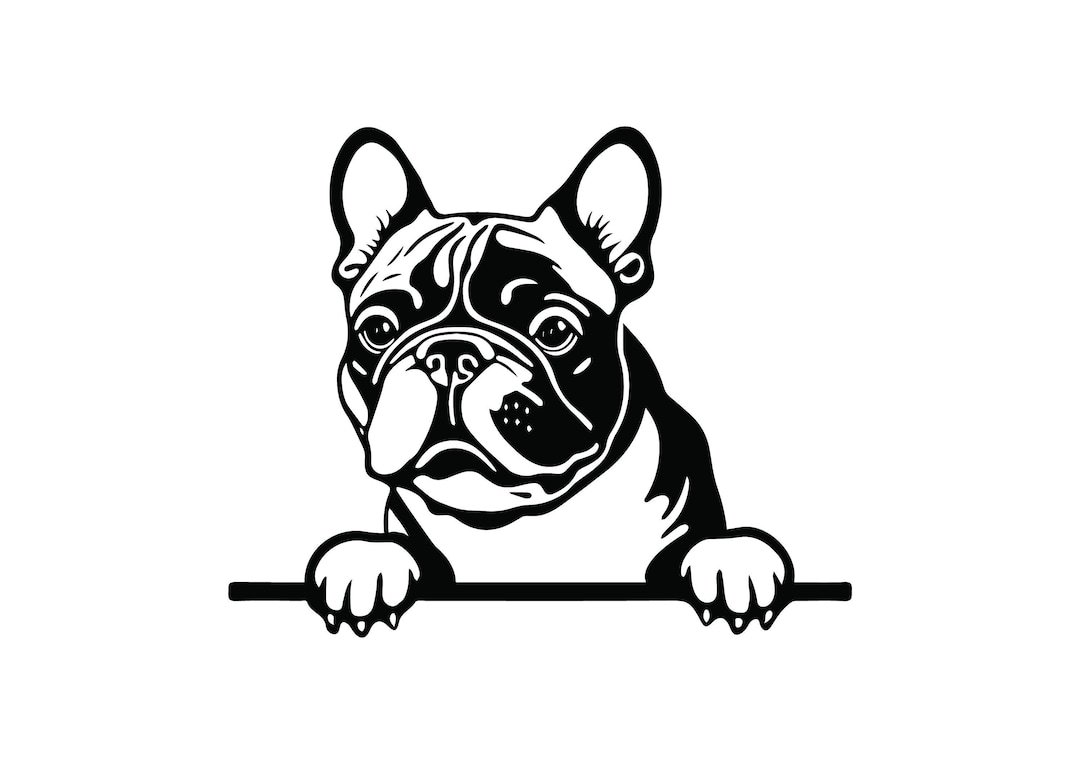 PEEKING FRENCH BULLDOG Svg, Peeking French Bulldog Clipart, Peeking ...