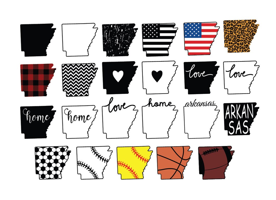 ARKANSAS STATE SVG Bundle, Arkansas State Clipart, Arkansas State ...