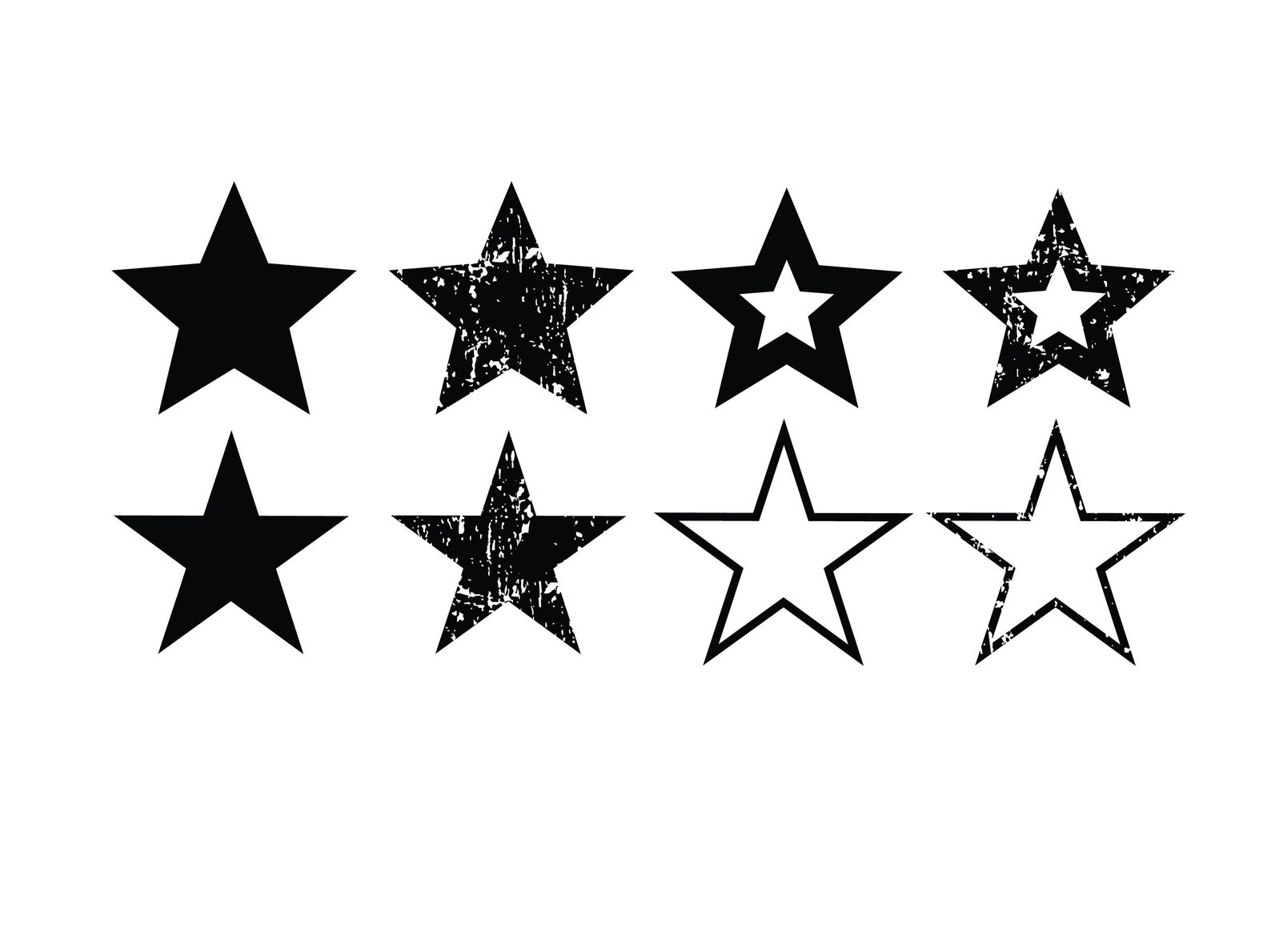 STAR OUTLINE SVG, Star Outline Svg Files for Cricut, Distressed Star ...