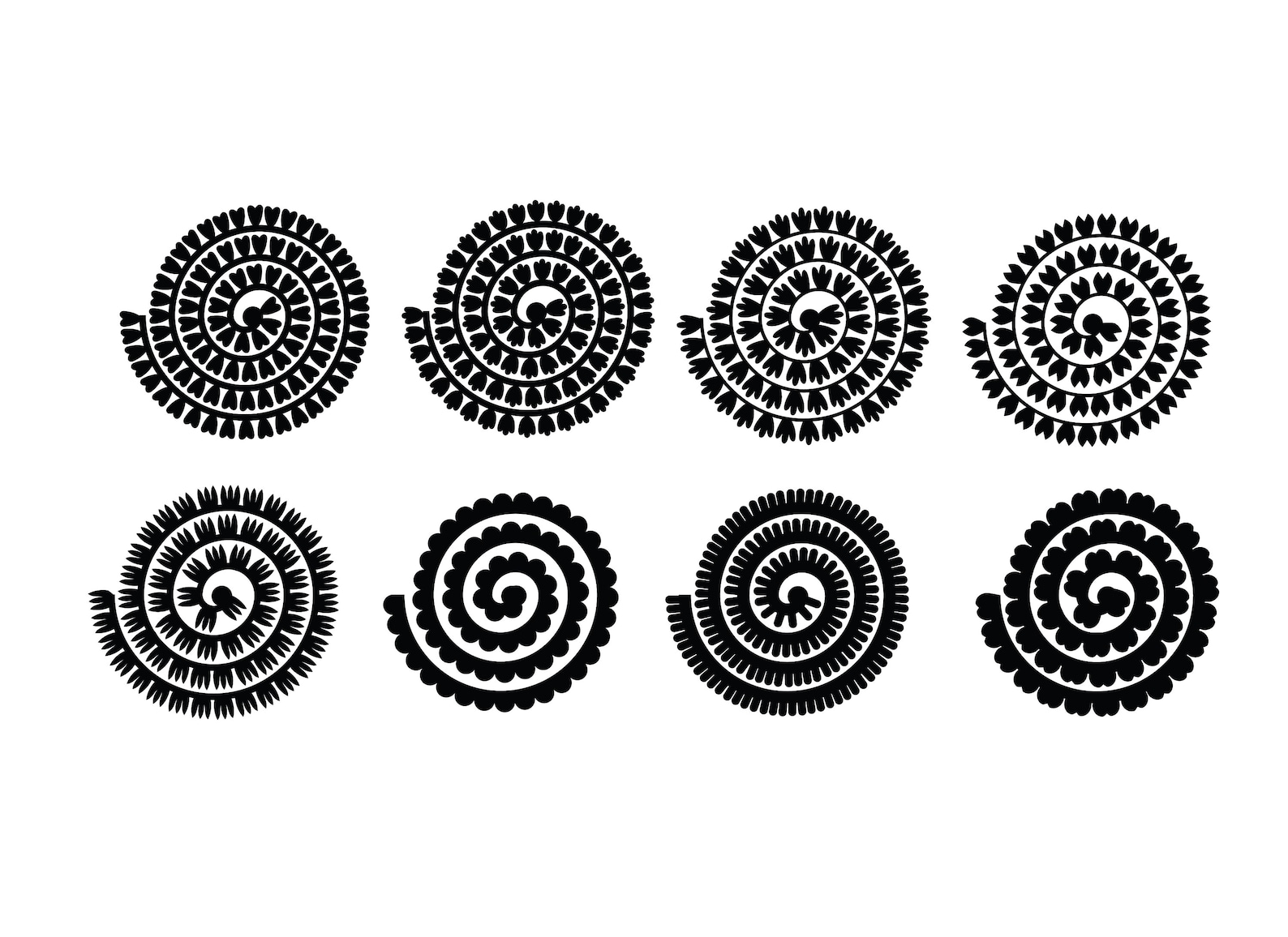 ROLLED FLOWER SVG, Rolled Flowers Template, Rolled Paper Flower Cut ...