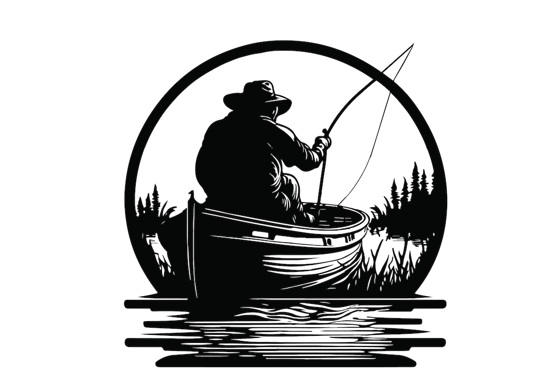 FISHERMAN in BOAT SVG, Fishing Svg Cut Files for Cricut, Fishing ...