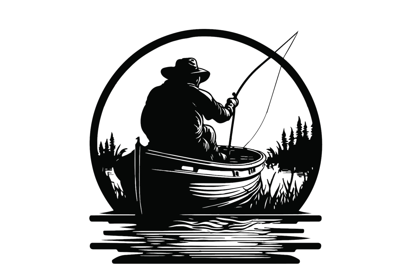 FISHERMAN in BOAT SVG Fishing Svg Cut Files for Cricut - Etsy Australia