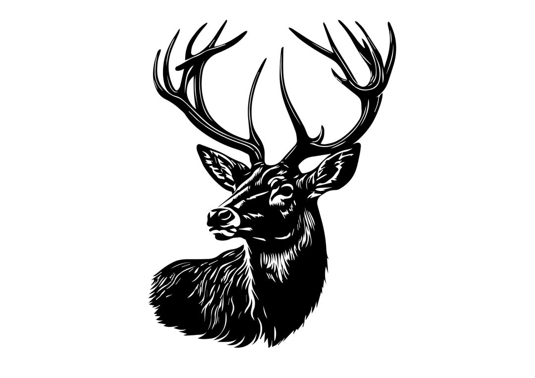 DEER HEAD SVG, Deer Head Svg Cut Files for Cricut, Deer Clipart, Deer ...