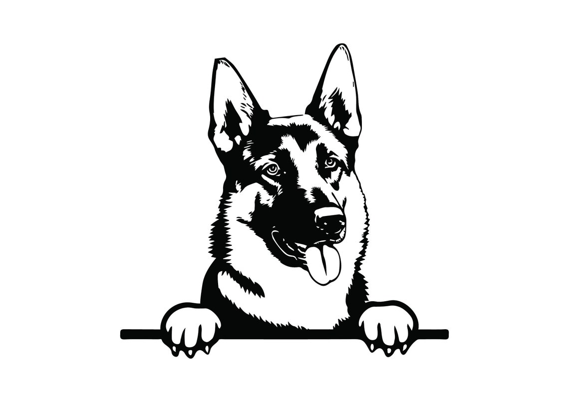 PEEKING GERMAN SHEPHERD Svg, Peeking German Shepherd Clipart, Peeking ...
