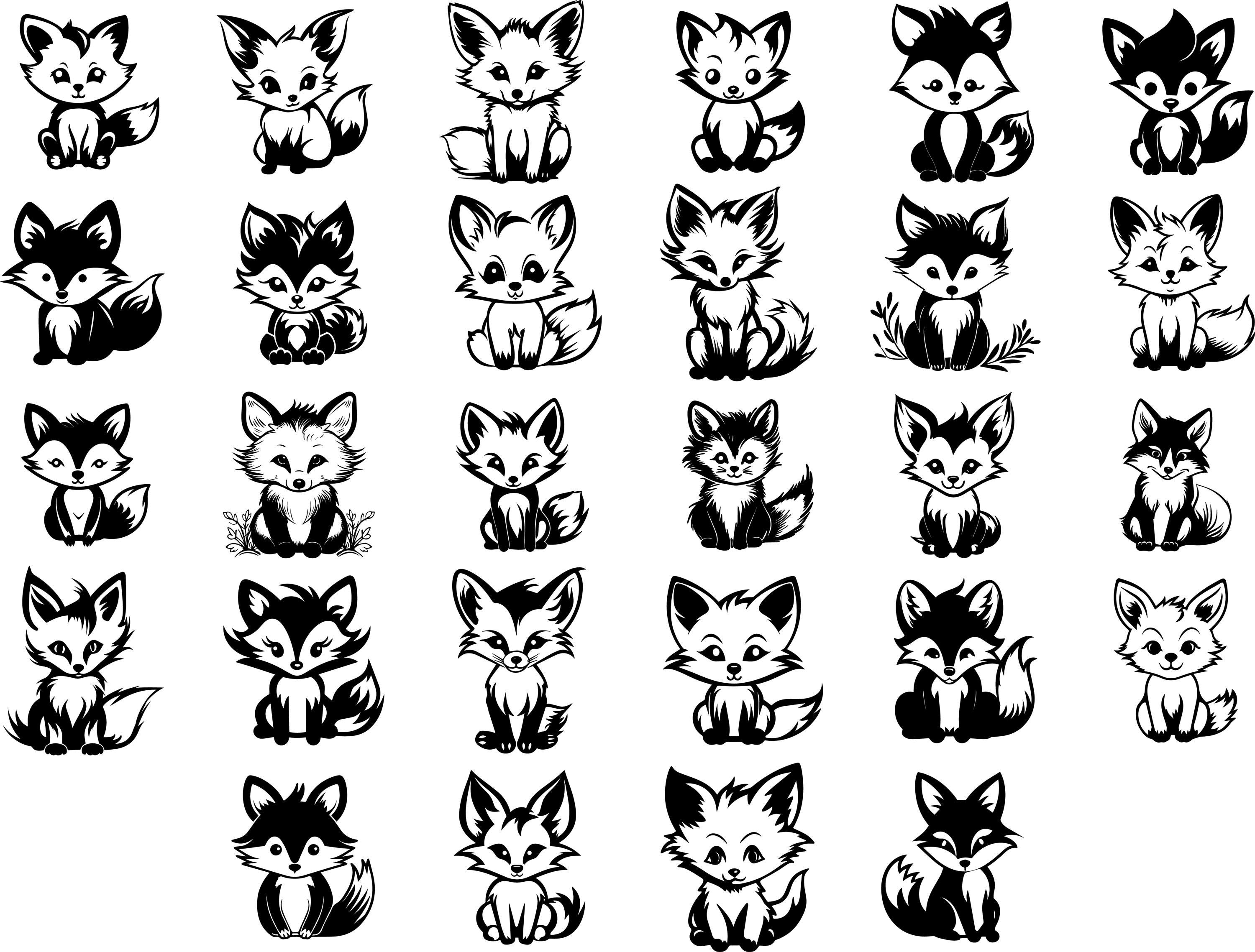 CUTE FOX SVG, Woodland Fox Clipart, Baby Fox Design Svg Files for ...