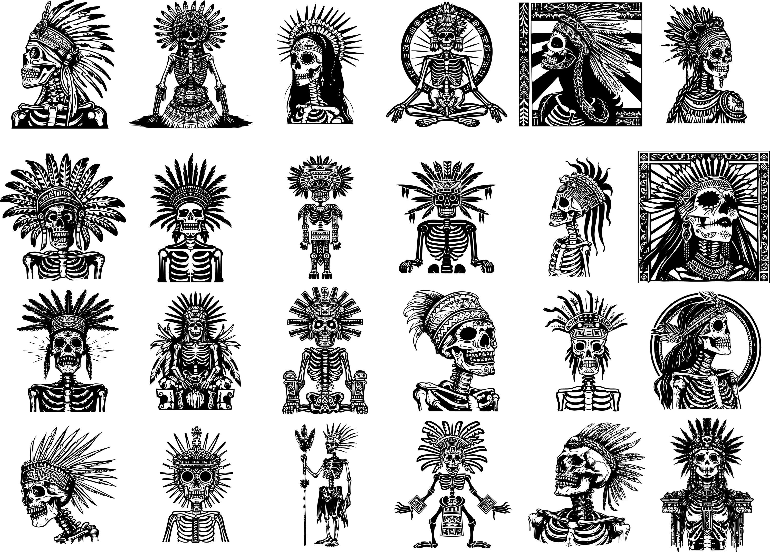 AZTEC BUNDLE SVG, Aztec Hieroglyph Svg Cut Files for Cricut, Aztec ...