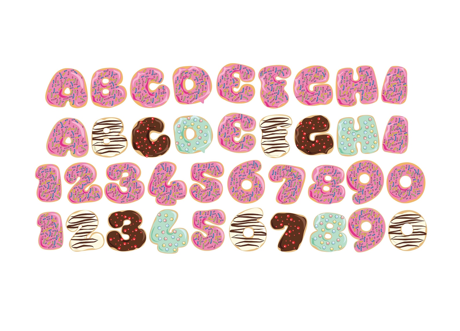 DONUT ALPHABET SVG Files Donut Alphabet Clipart Donut Font | Etsy Canada