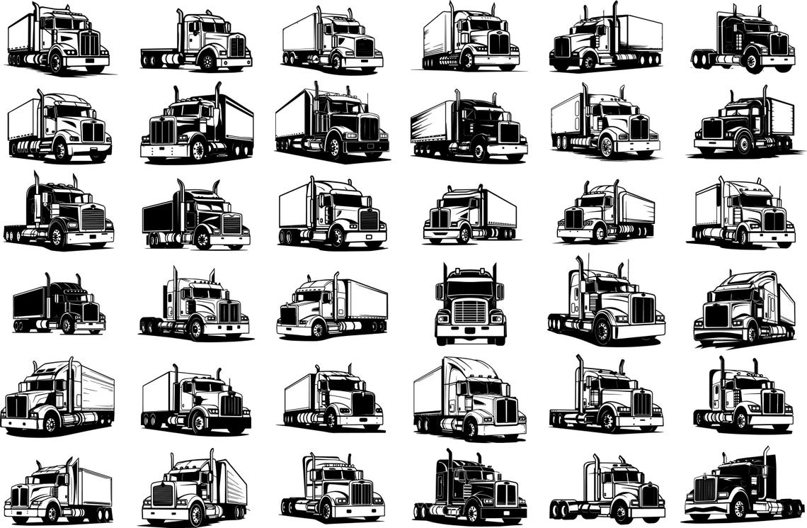 SEMI TRUCK SVG, Big Rig Clipart, Semi Truck Design Svg Files for Cricut ...