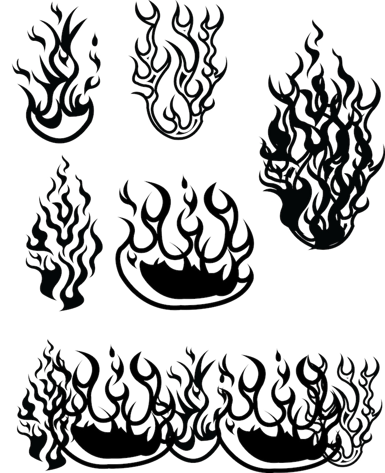 Fire SVG Files Fire Clipart Fire Dxf Files Flames Cricut - Etsy