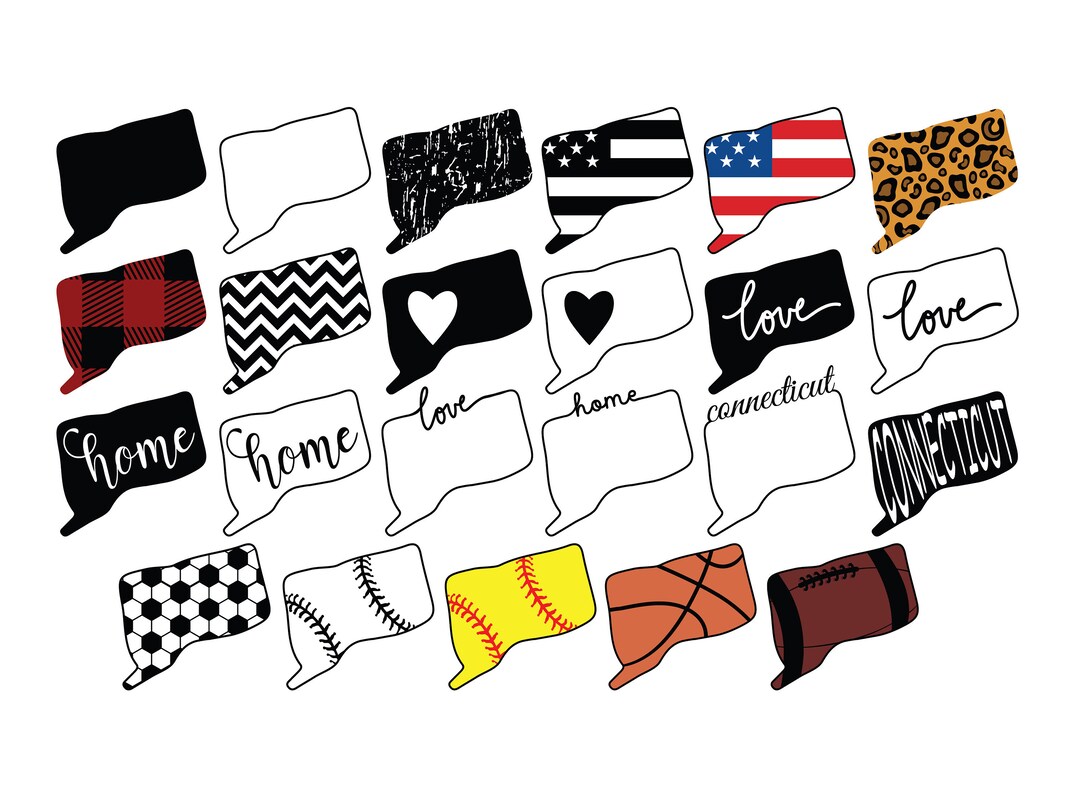 CONNECTICUT STATE SVG Bundle, Connecticut State Clipart, Connecticut ...