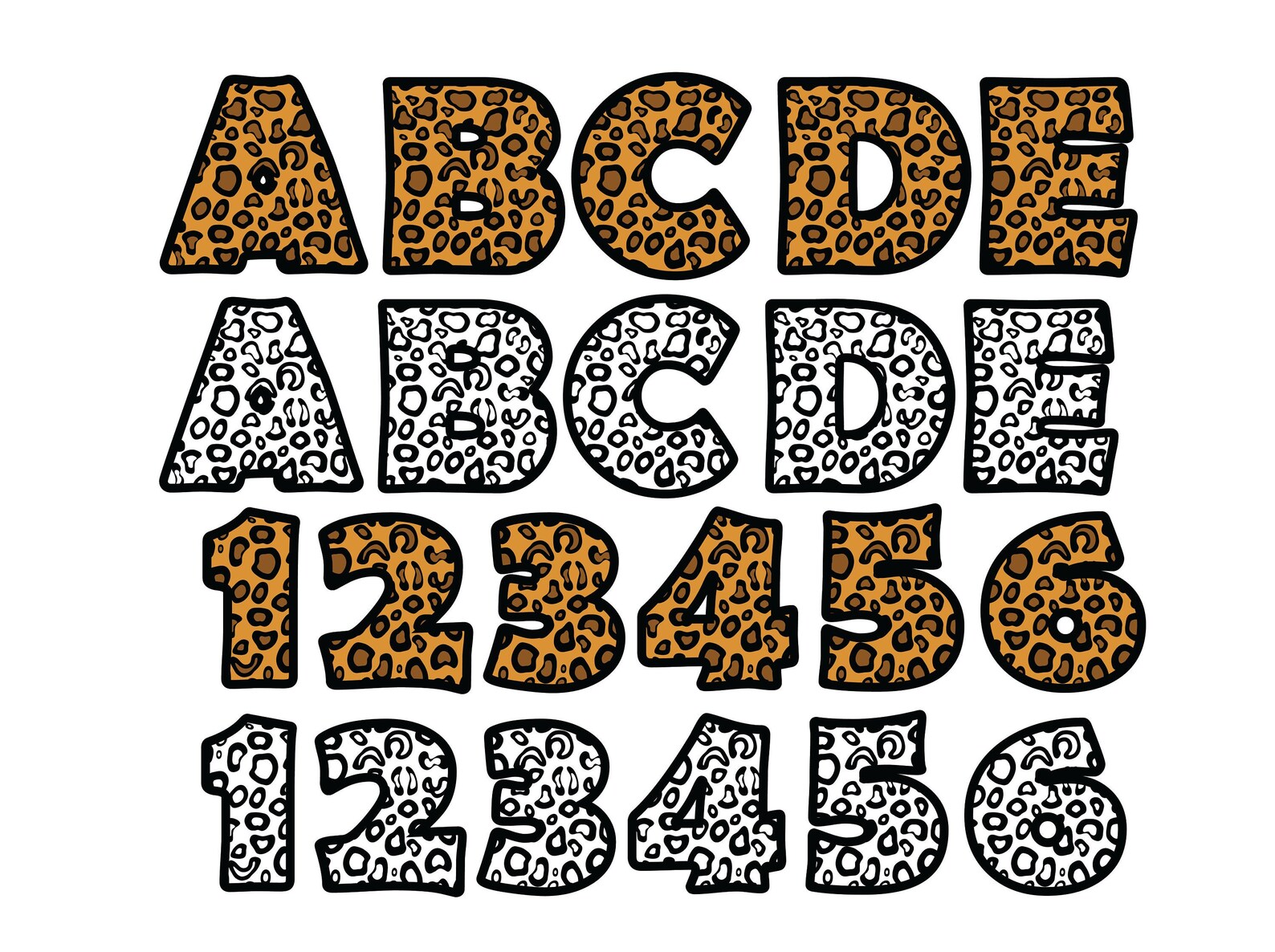 LEOPARD FONT SVG, Leopard Alphabet Svg, Leopard Letters and Numbers ...