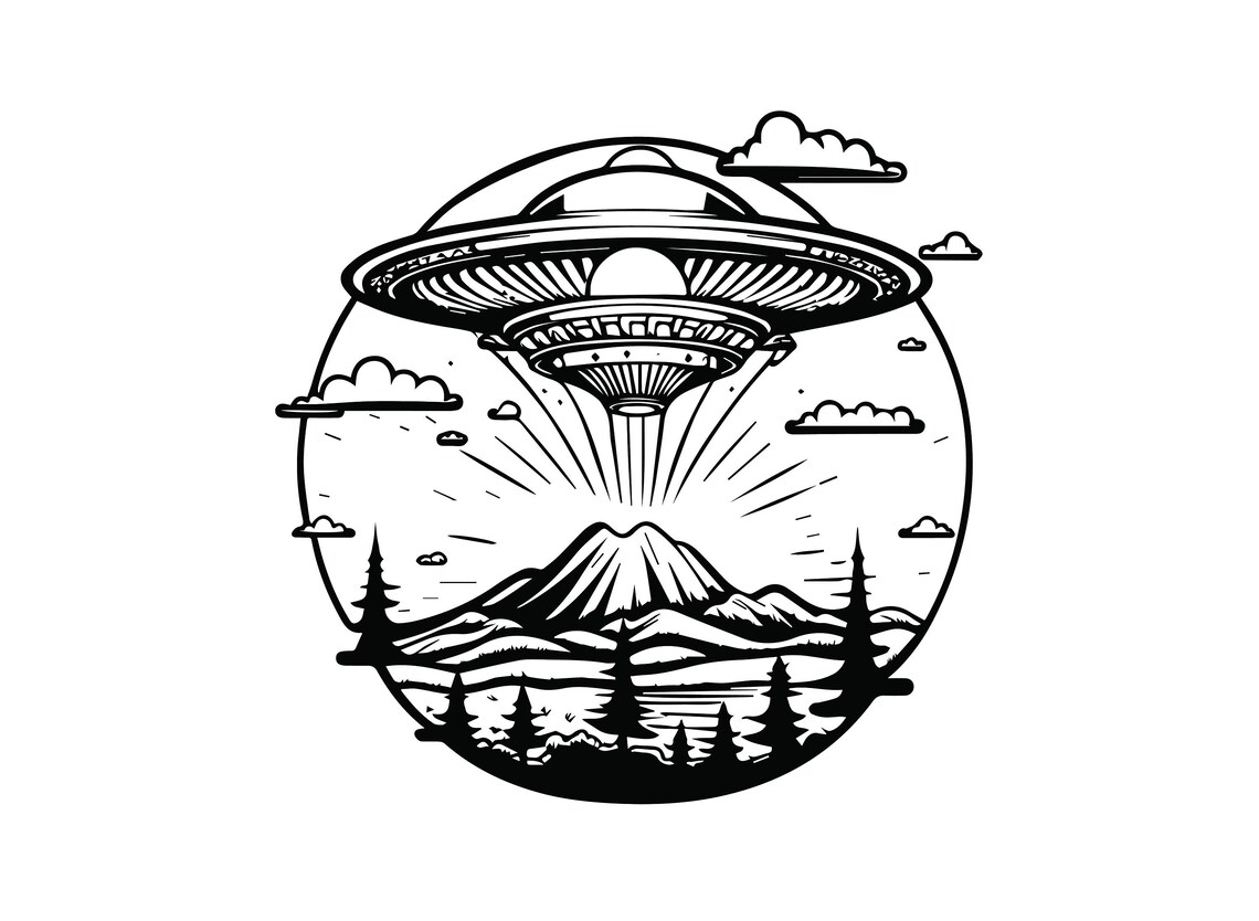 UFO SVG, UFO Svg Cut Files for Cricut, Ufo Clipart, Ufo Outline Svg ...