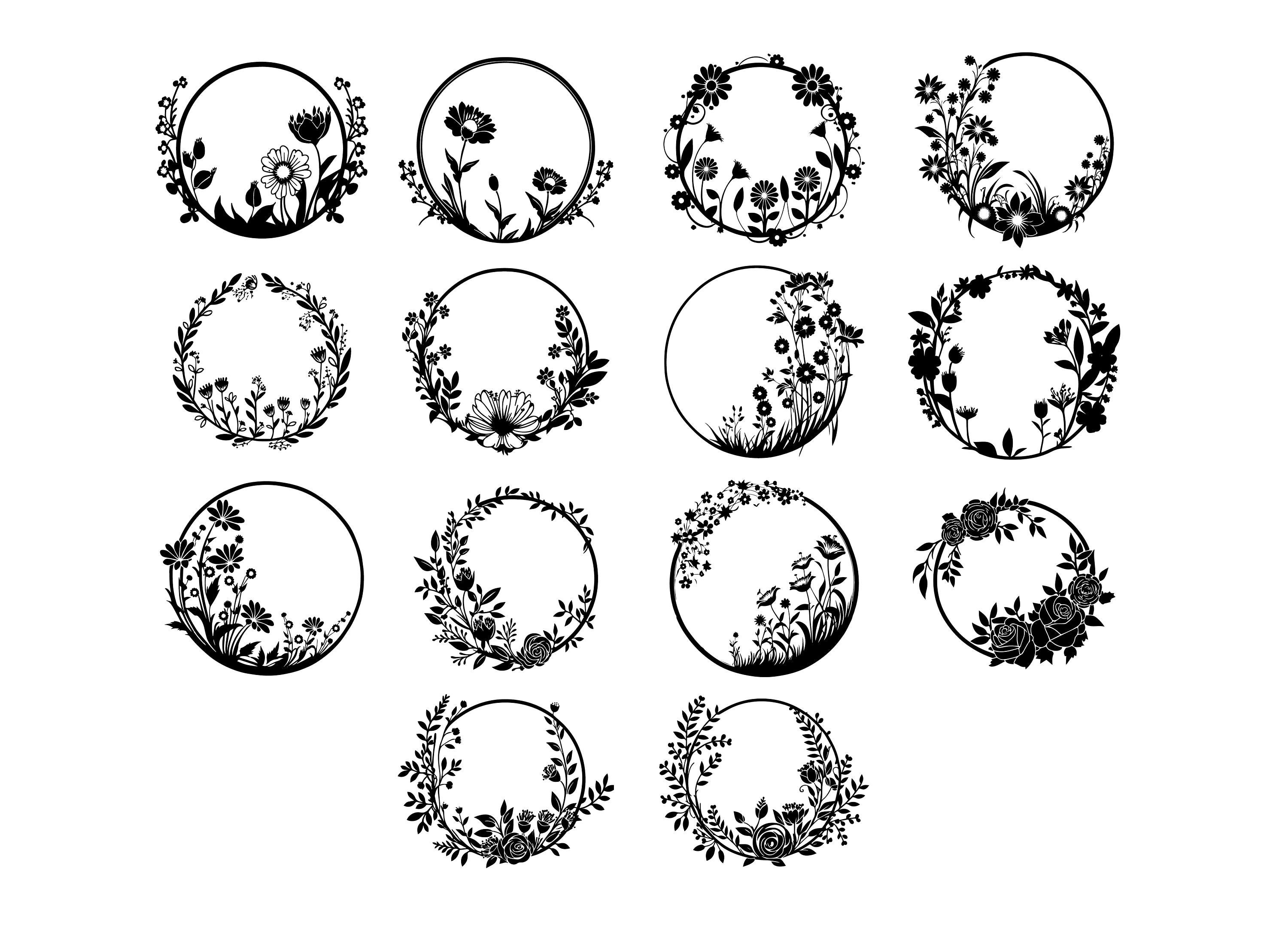 FLORAL CIRCLE SVG Floral Circle Svg Cut Files for Cricut - Etsy Canada
