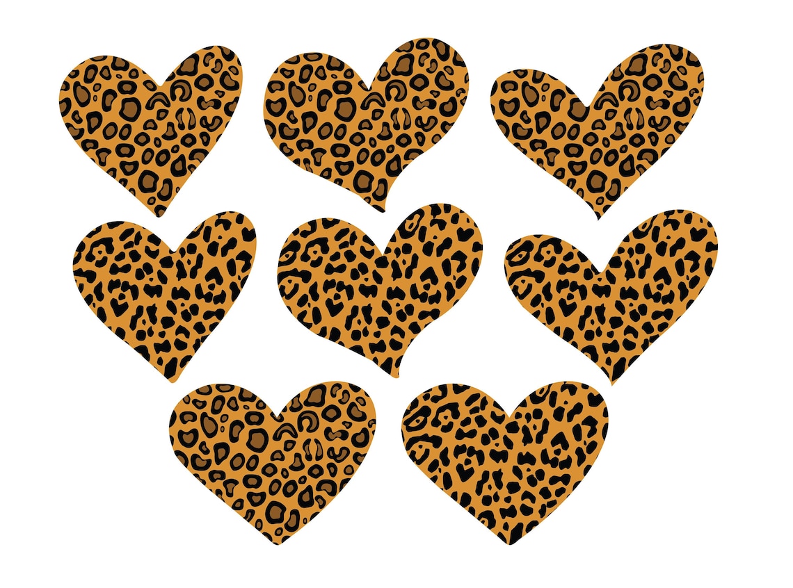 LEOPARD PRINT HEART Svg Leopard Print Heart Clipart - Etsy