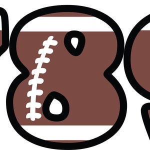 FOOTBALL ALPHABET and Numbers SVG Files, Football Alphabet Clipart ...