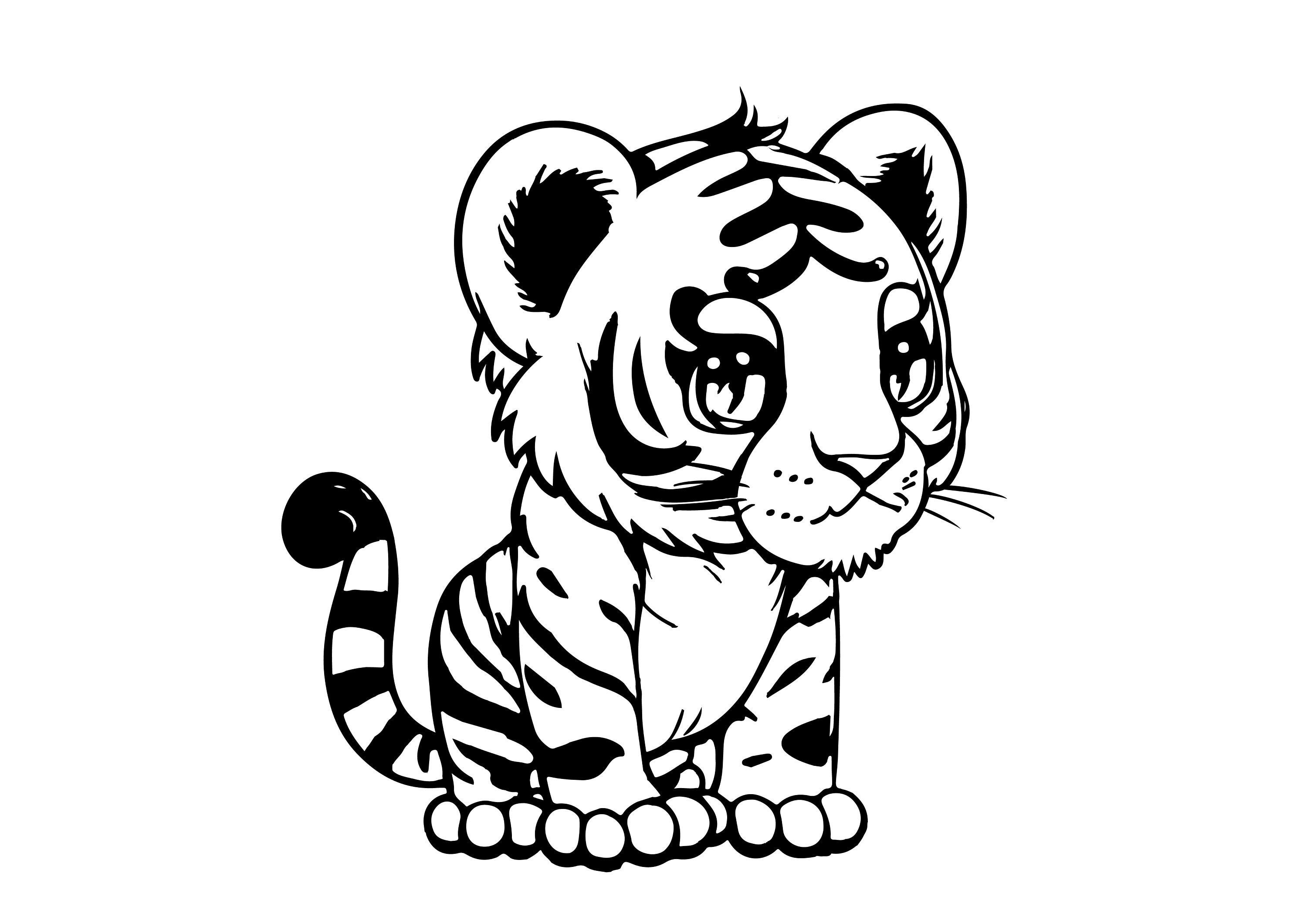 Cute Tiger Coloring Pages