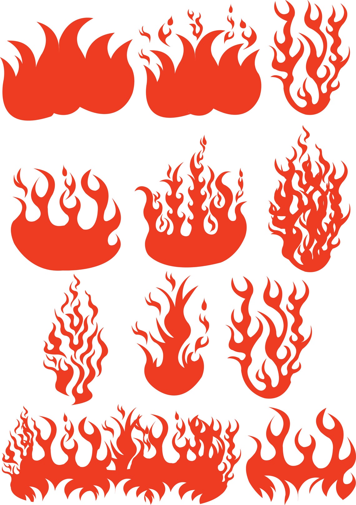 Fire SVG Files Fire Clipart Fire Dxf Files Flames - Etsy