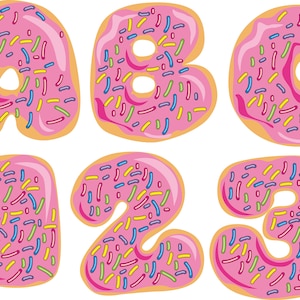 DONUT ALPHABET SVG Files, Donut Alphabet Clipart, Donut Font Svg, Donut ...
