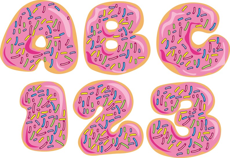 DONUT ALPHABET SVG Files, Donut Alphabet Clipart, Donut Font Svg, Donut ...