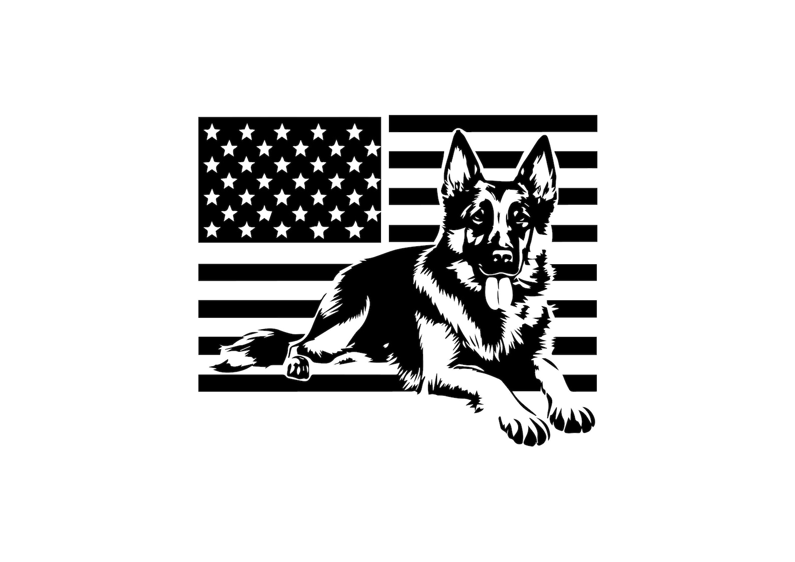GERMAN SHEPHERD SVG With American Flag, German Shepherd Clipart, German ...