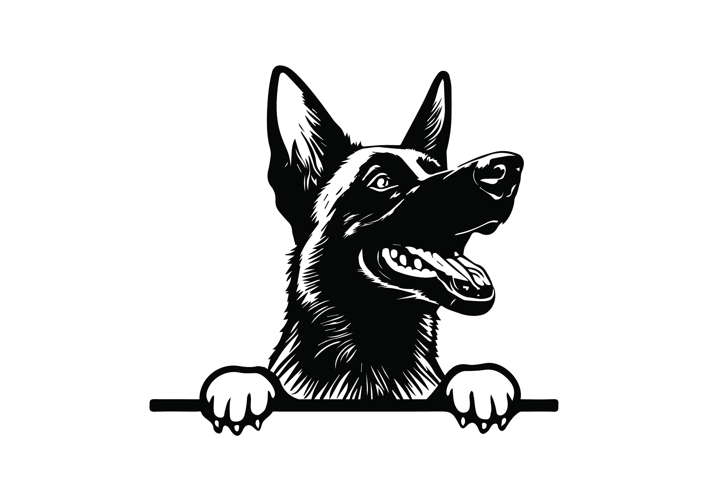PEEKING BELGIAN MALINOIS Svg Peeking Belgian Malinois - Etsy