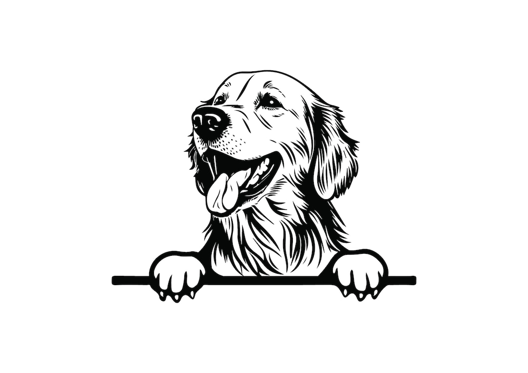 PEEKING GOLDEN RETRIEVER Svg, Peeking Golden Retriever Clipart, Peeking ...