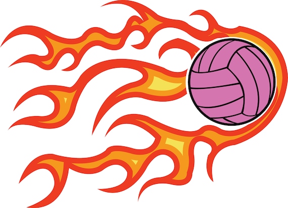 Volleyball Heart On Fire