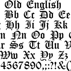 OLD ENGLISH FONT Svg, Old English Alphabet Svg, Old English Letters and ...