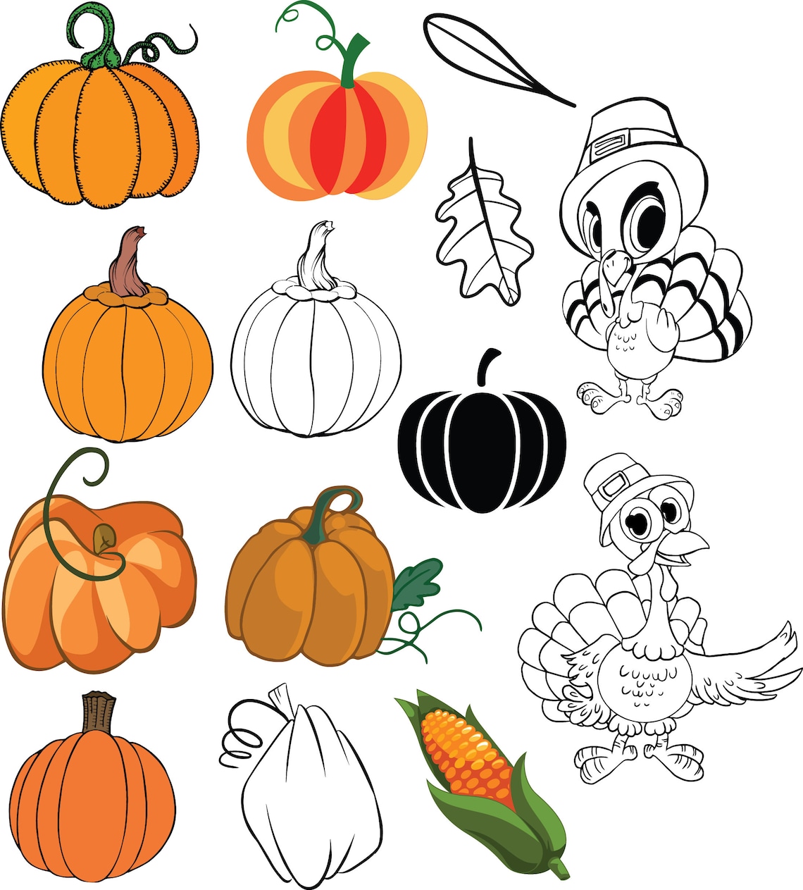 THANKSGIVING SVG BUNDLE Thanksgiving Clipart Thanksgiving - Etsy