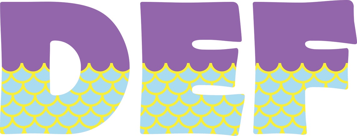 MERMAID FONT SVG Files, Mermaid Alphabet Svg Files, Mermaid Letters and ...