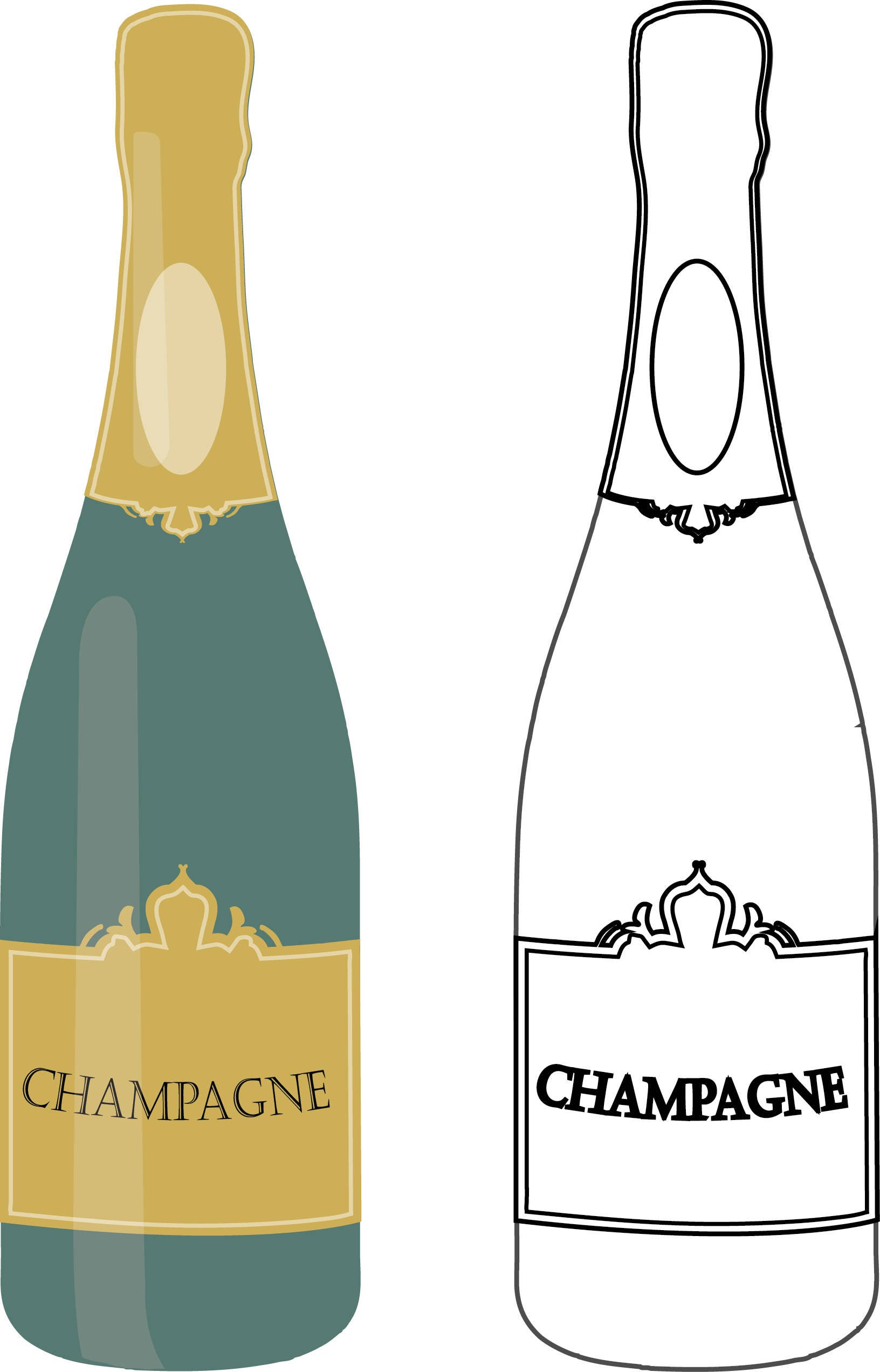 Champagne Bottle SVG Champagne SVG Bottle Svg Cricut | Etsy